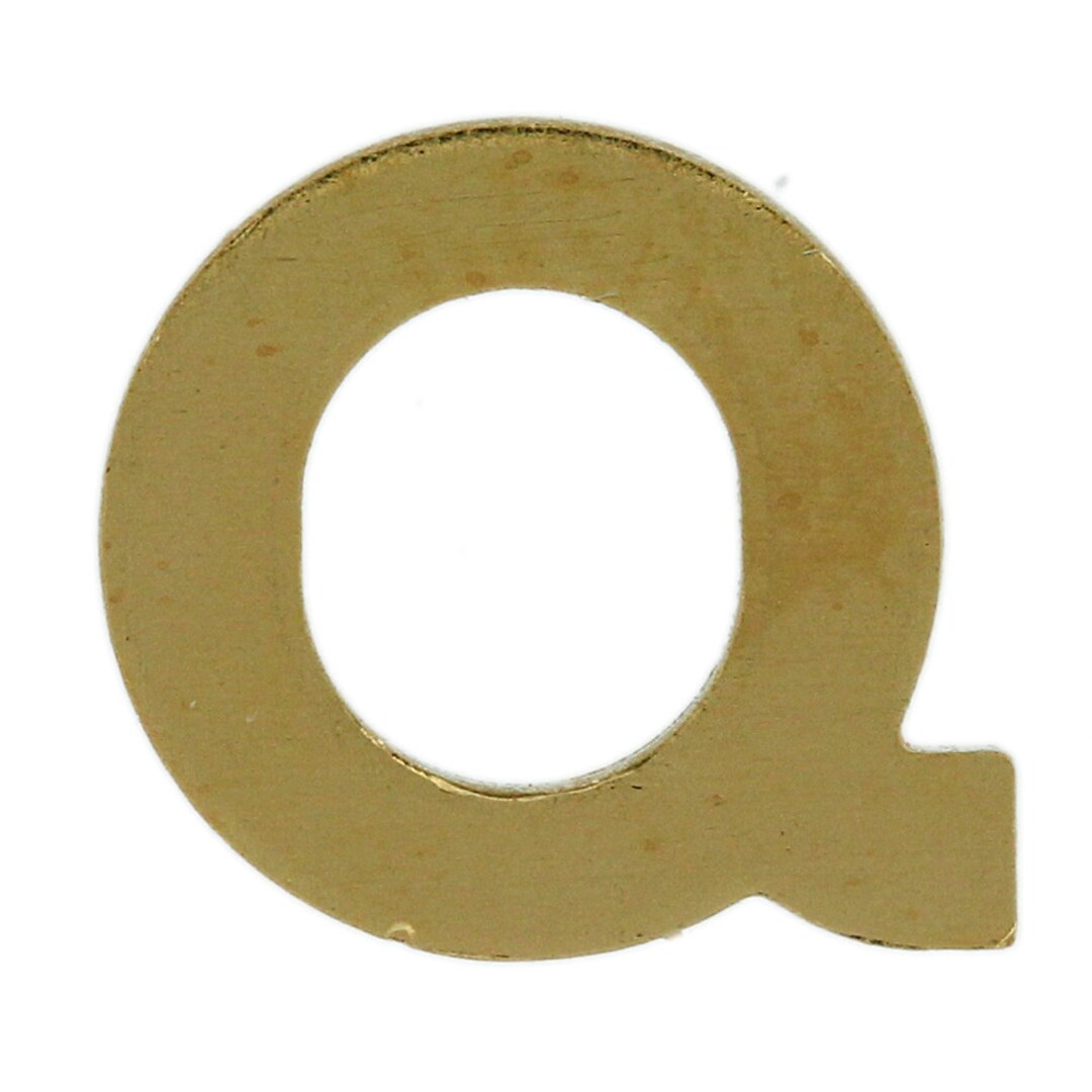 14k Yellow Gold q Block Initial Letter Nameplate - Etsy