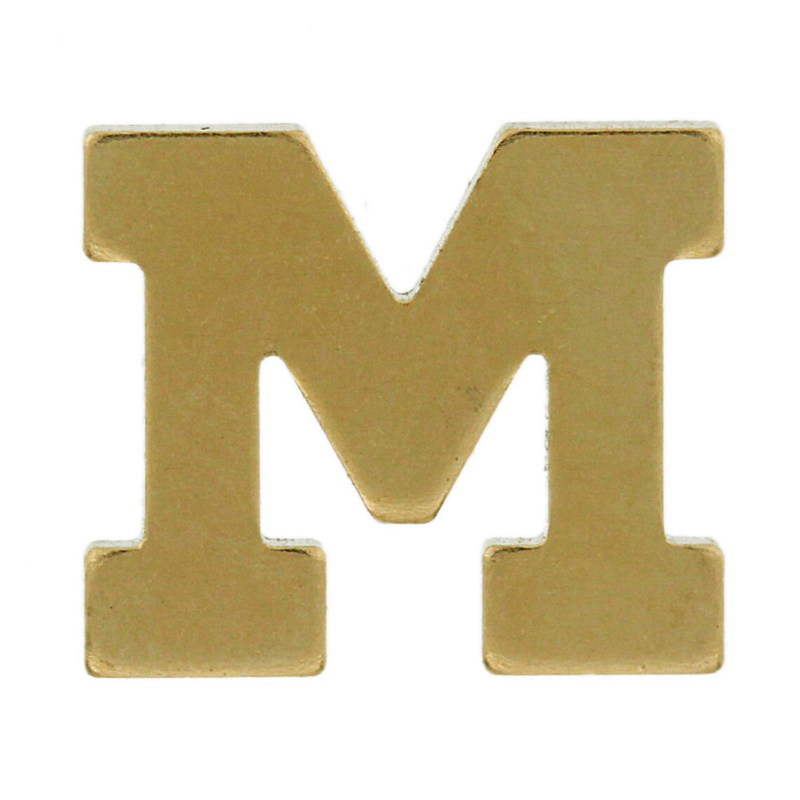 14k Yellow Gold M Block Initial Letter Nameplate | Etsy