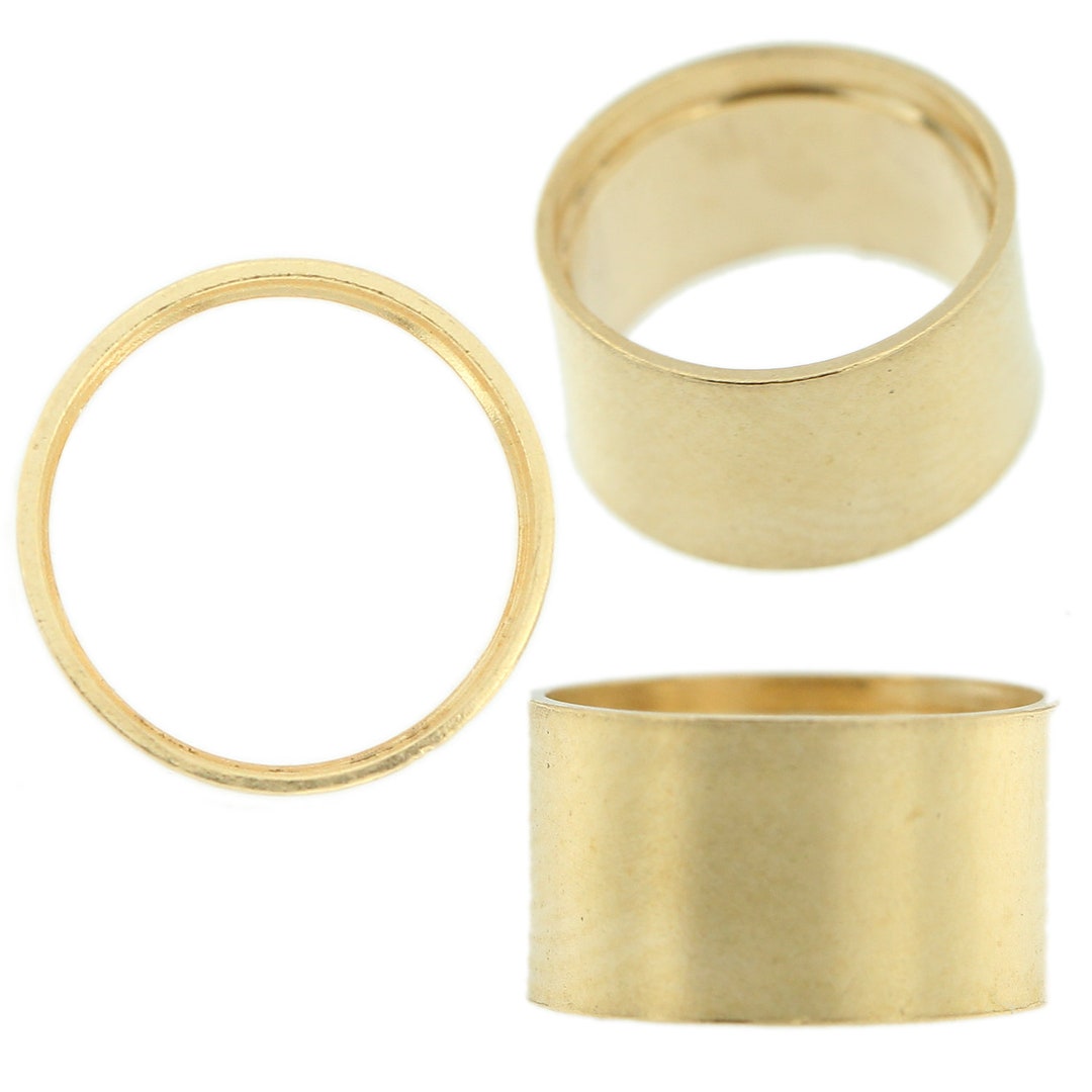 14K Yellow Gold Round Tall Tube Bezel Head Setting Mounting 0.03ct 3 ...