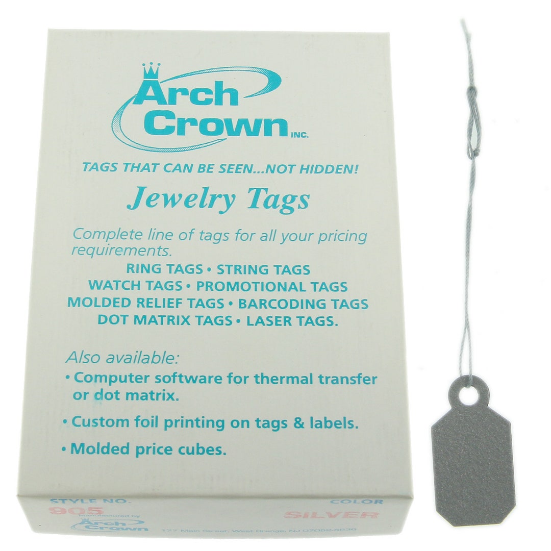 Arch Crown Merchandise Jewelry Price Tag Silver Square String - Etsy