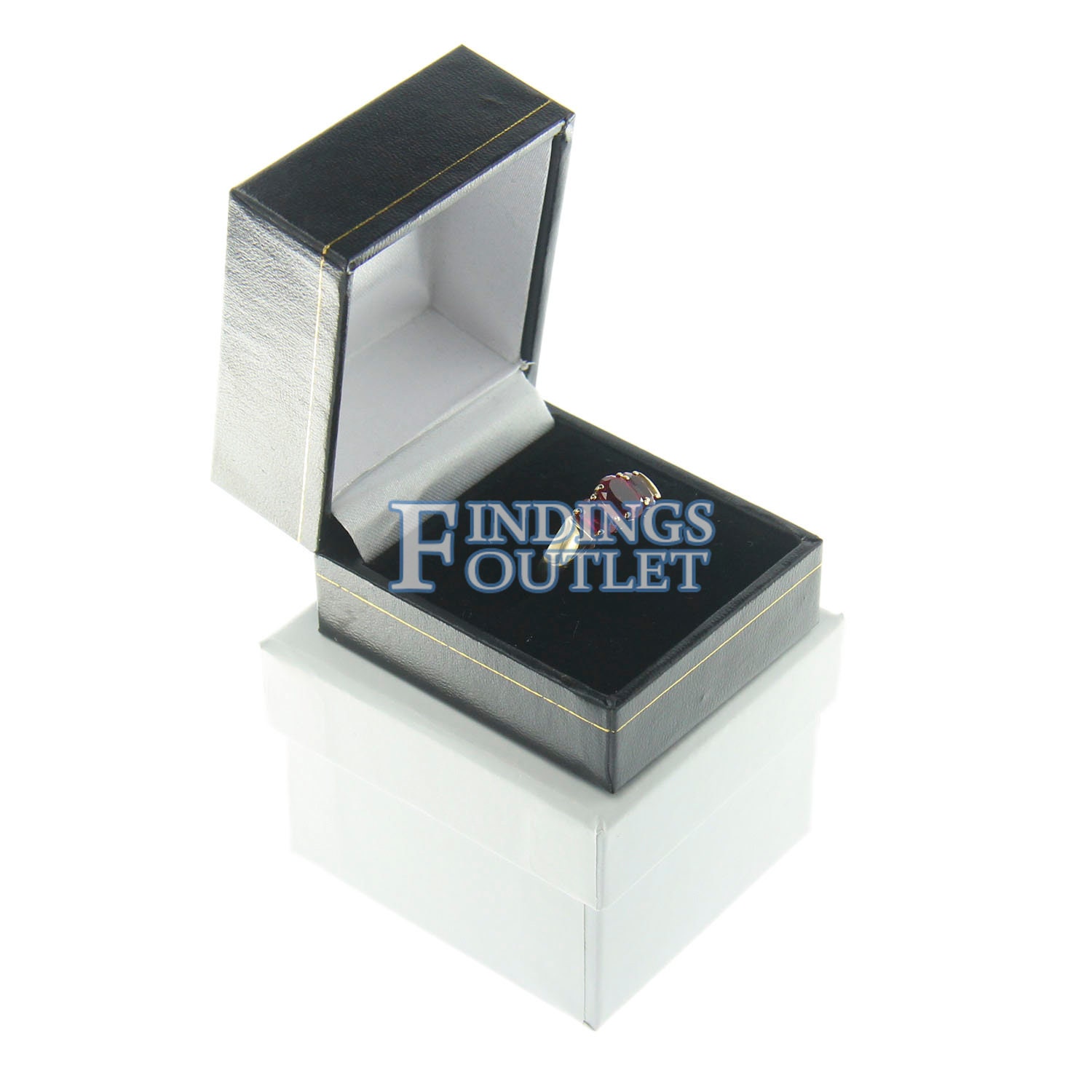 Black Faux Leather Engagement Ring Box Display Jewelry Gift | Etsy