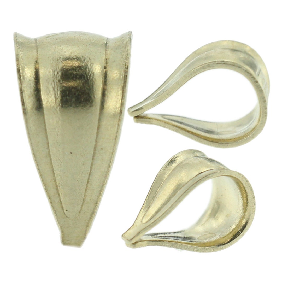 14k White Gold Tapered Pendant Bail Jewelry Findings for Chain - Etsy