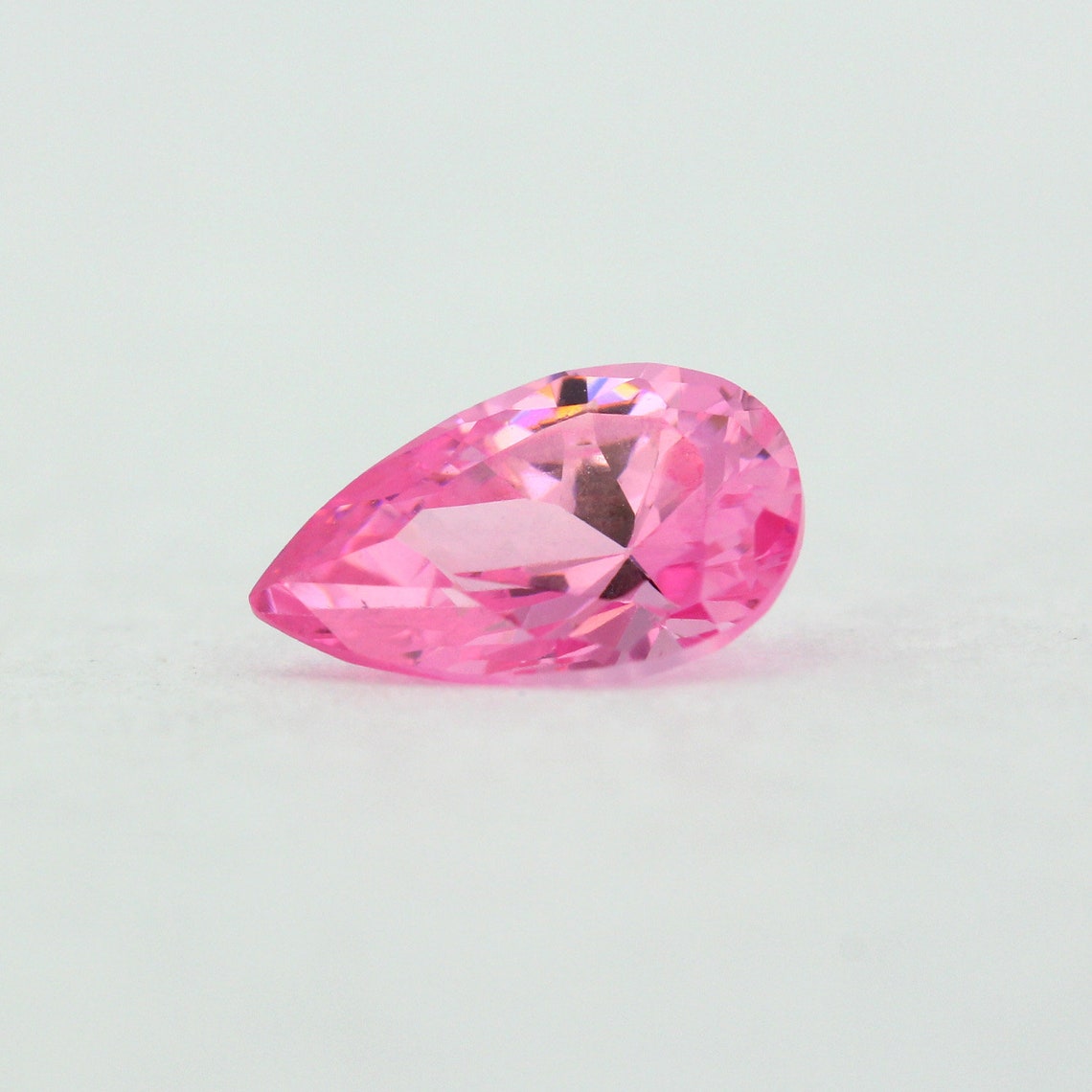 Loose Pear Shape Cut Pink Sapphire CZ Stone Single Cubic - Etsy