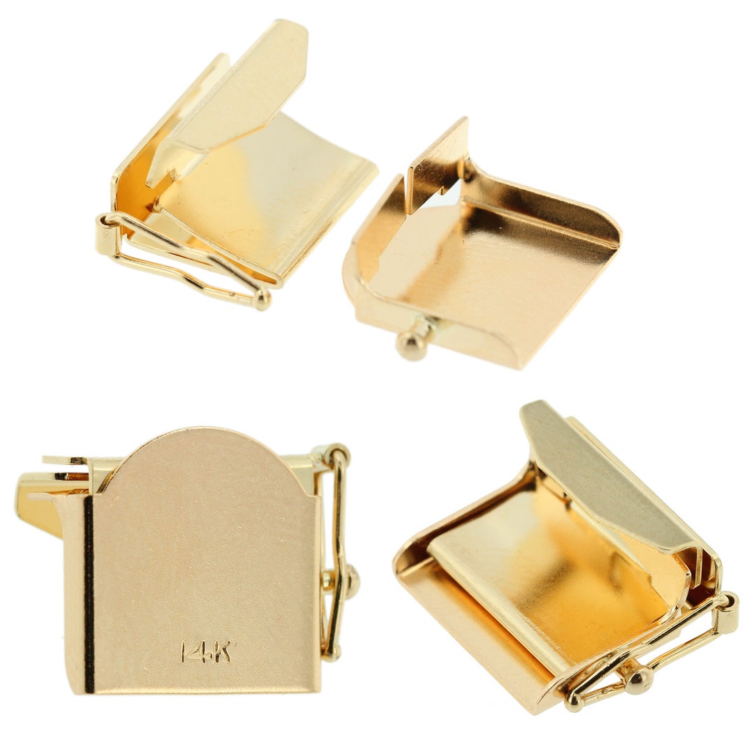 14K Yellow Gold Box Lock Clasp Male & Female Figure 8 Complete - Etsy