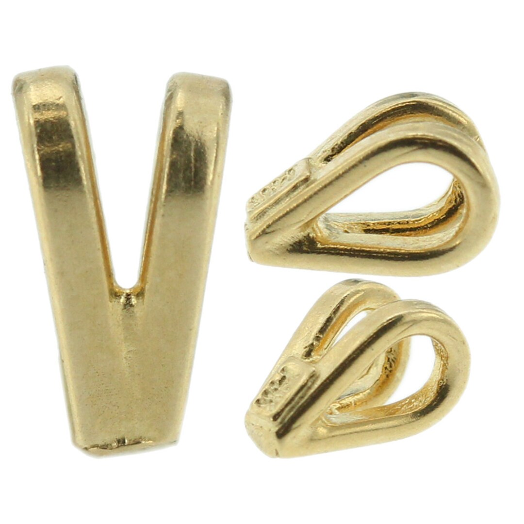 14k Yellow Gold Rabbit Ear Pendant Bail Jewelry Findings for Chain ...