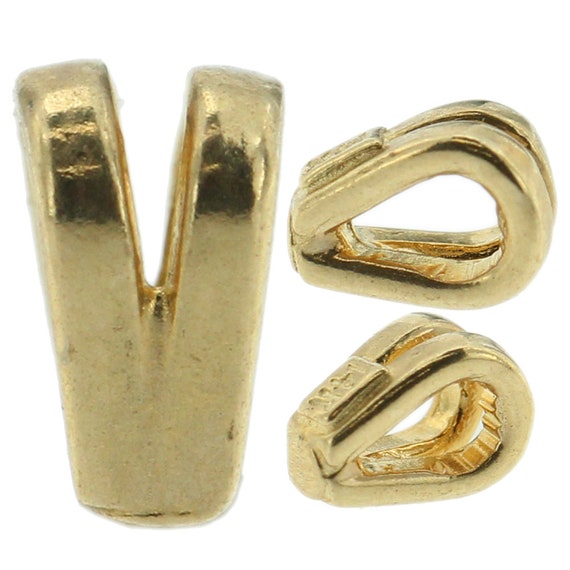 14k Yellow Gold Rabbit Ear Pendant Bail Jewelry Findings for | Etsy