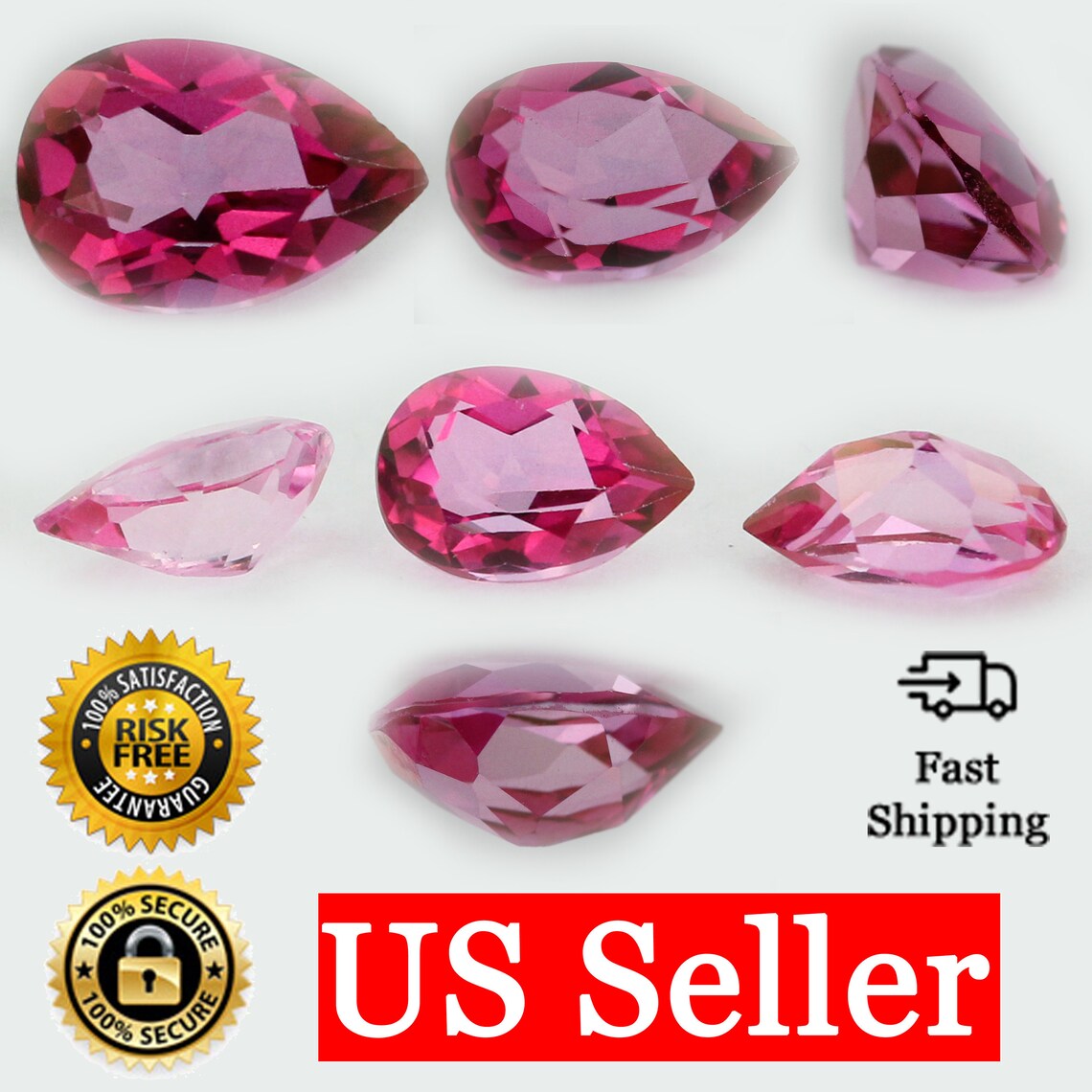 Loose Pear Shape Cut Genuine Natural Pink Topaz Stone Single - Etsy