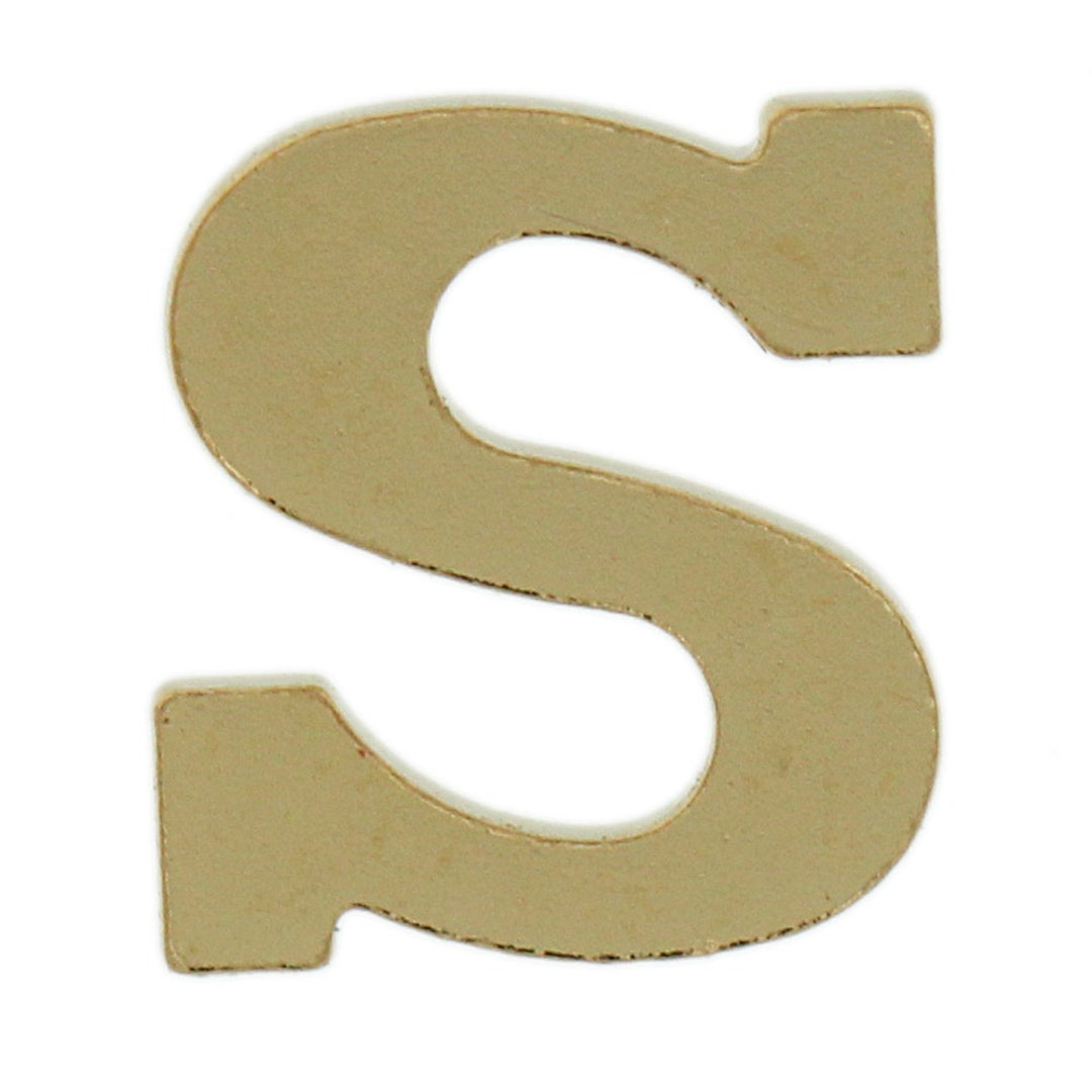 14k Yellow Gold s Block Initial Letter Nameplate - Etsy