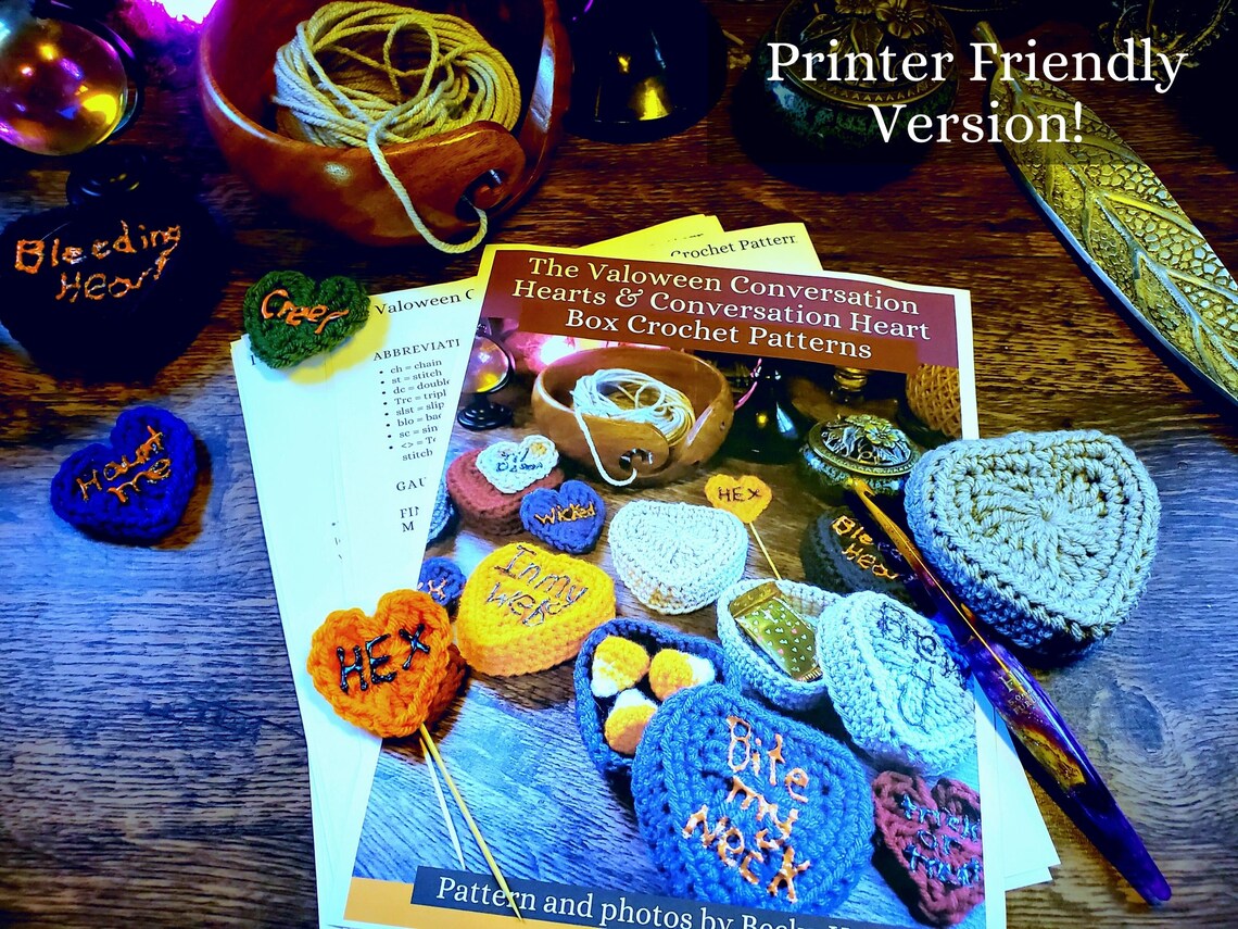 Valoween Conversation Heart Box Crochet Pattern - Conversation Heart ...