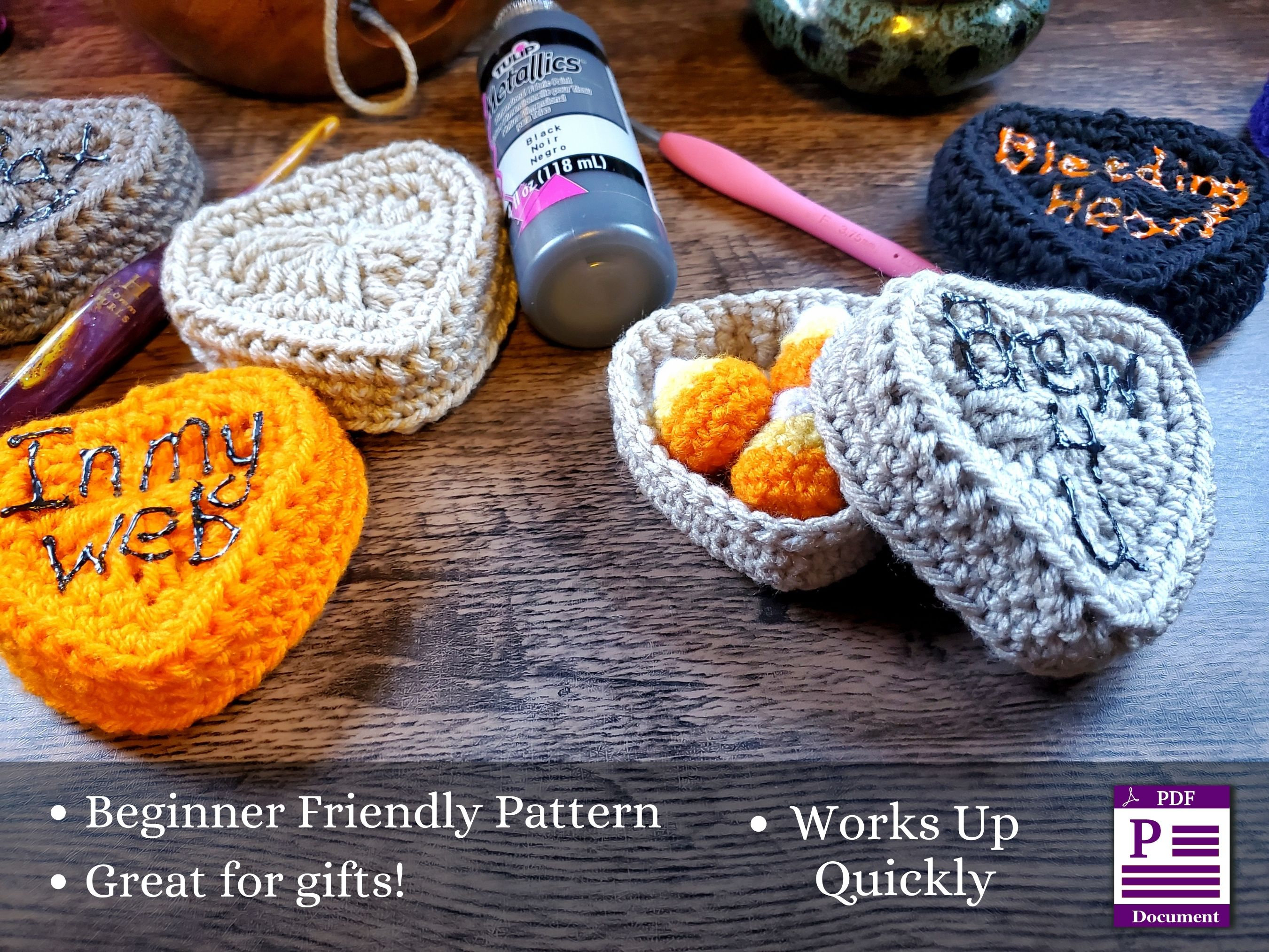 Valoween Conversation Heart Box Crochet Pattern - Conversation Heart ...