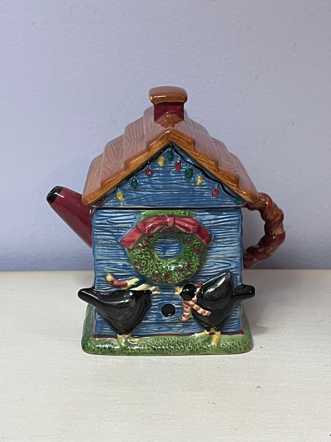 DEBBIE MUMM “christmas Birdhouse” Mini Teapot“ Vintage SAKURA ...