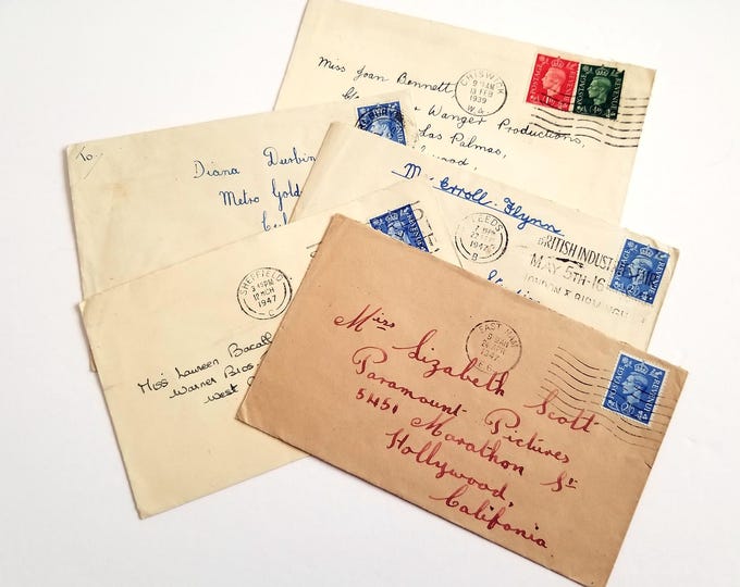 1940s Fan Mail Envelopes - Five Original Handwritten Envelopes Sent to ...
