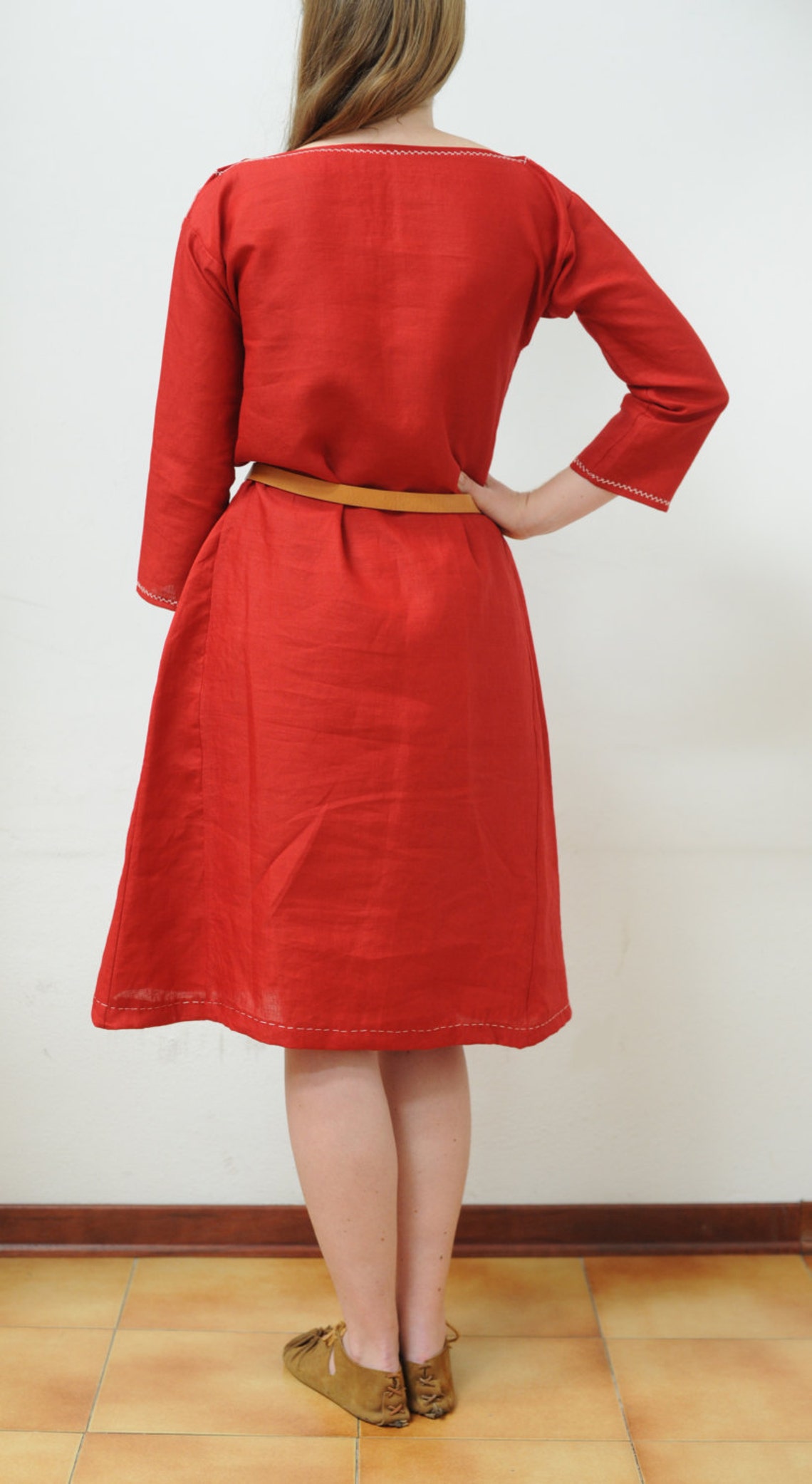 Long Women's Linen Medieval Tunic Dress Ready for - Etsy