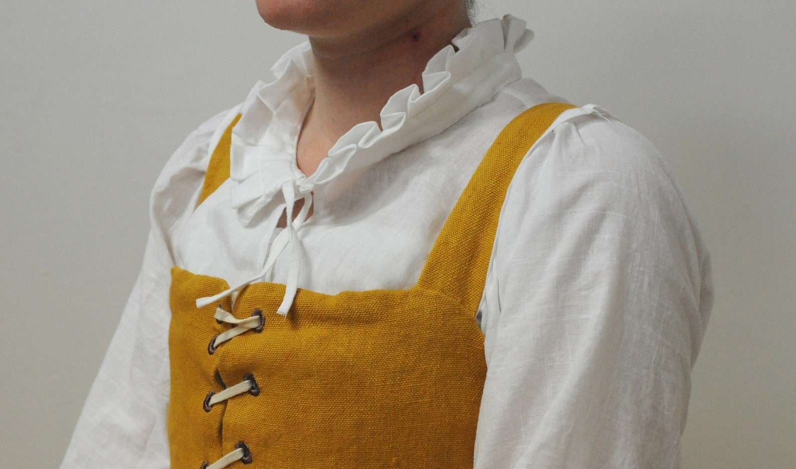 Partlet With Ruffles in Linen Renaissance Collar With - Etsy