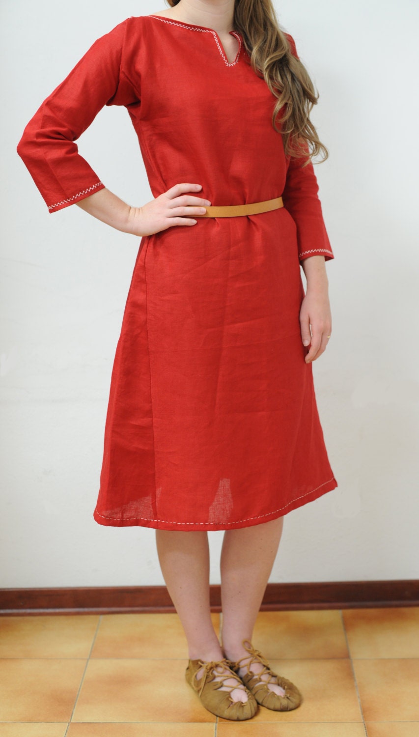 Long Women's Linen Medieval Tunic Dress Ready for - Etsy