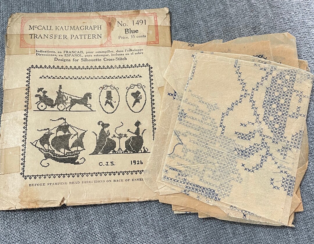 Mccall Kaumagraph Transfer Pattern # 1491 Blue - Etsy