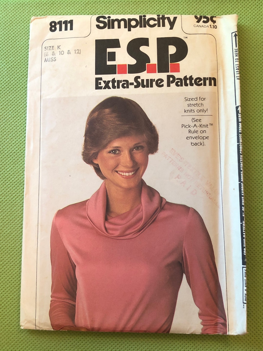 Simplicity Extra Sure Pattern 8111 Miss Size Cowl Neck Top - Etsy