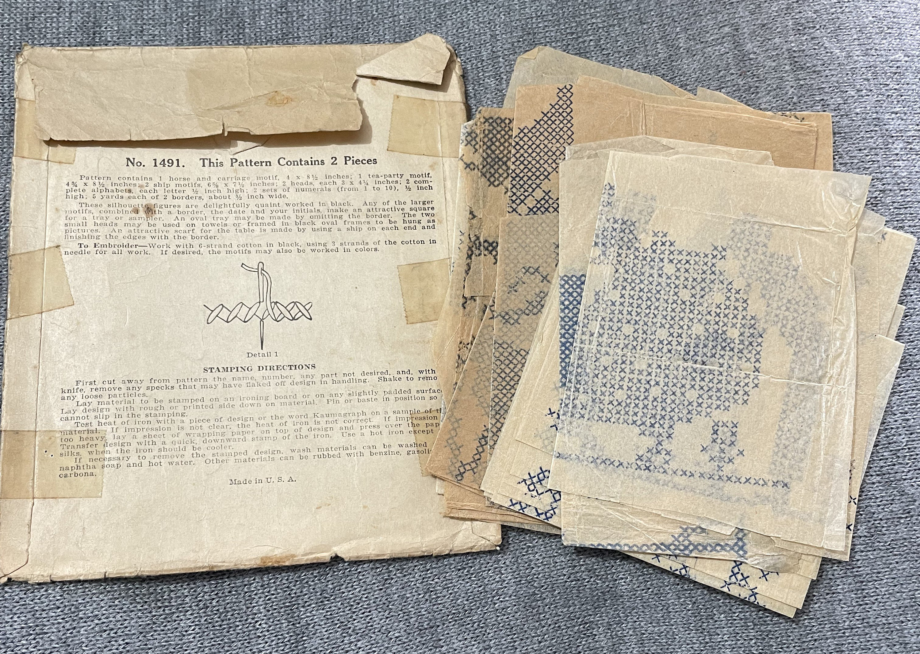 Mccall Kaumagraph Transfer Pattern # 1491 Blue - Etsy