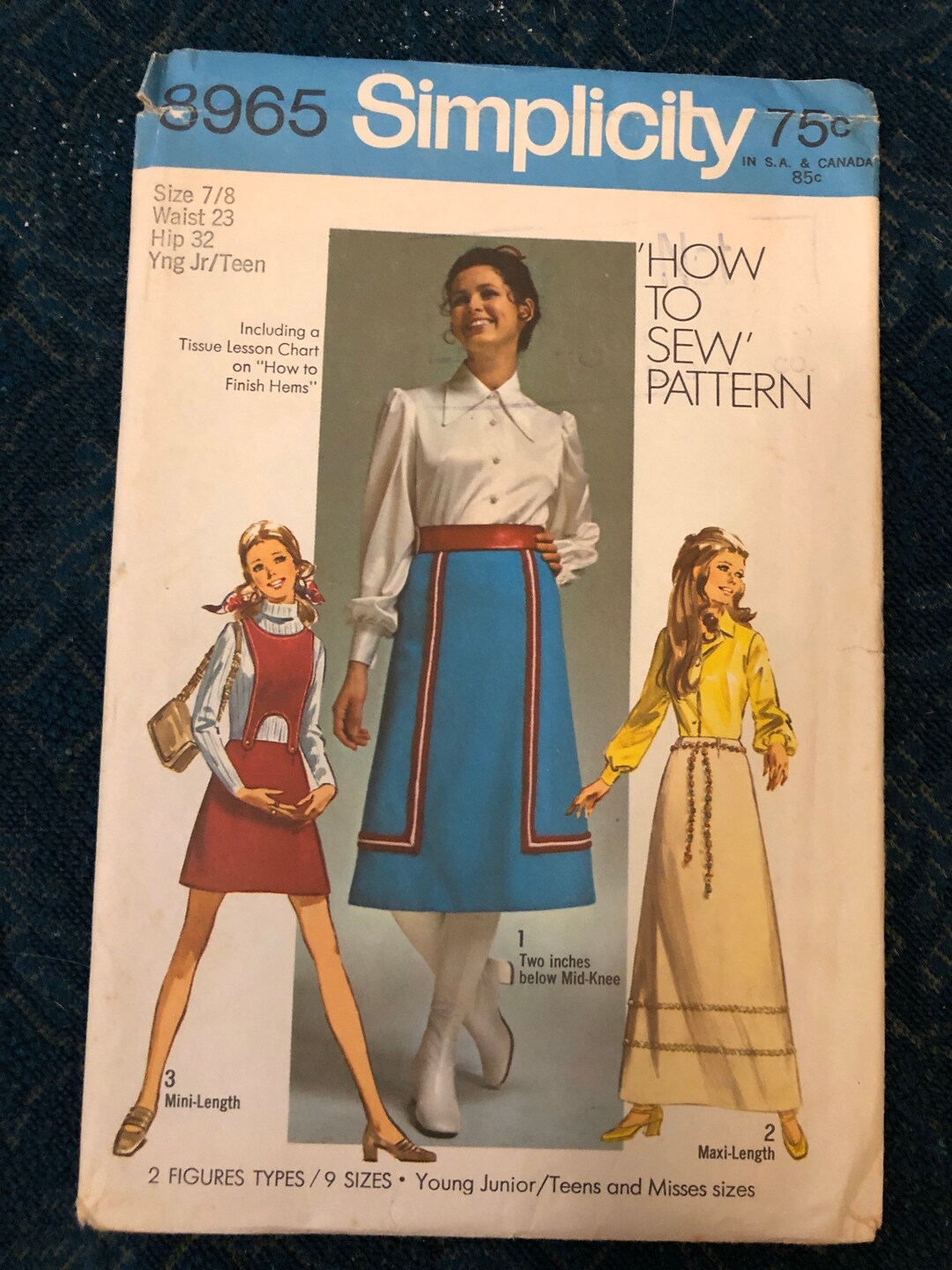 Simplicity Pattern 8965 Junior Size Skirt - Etsy