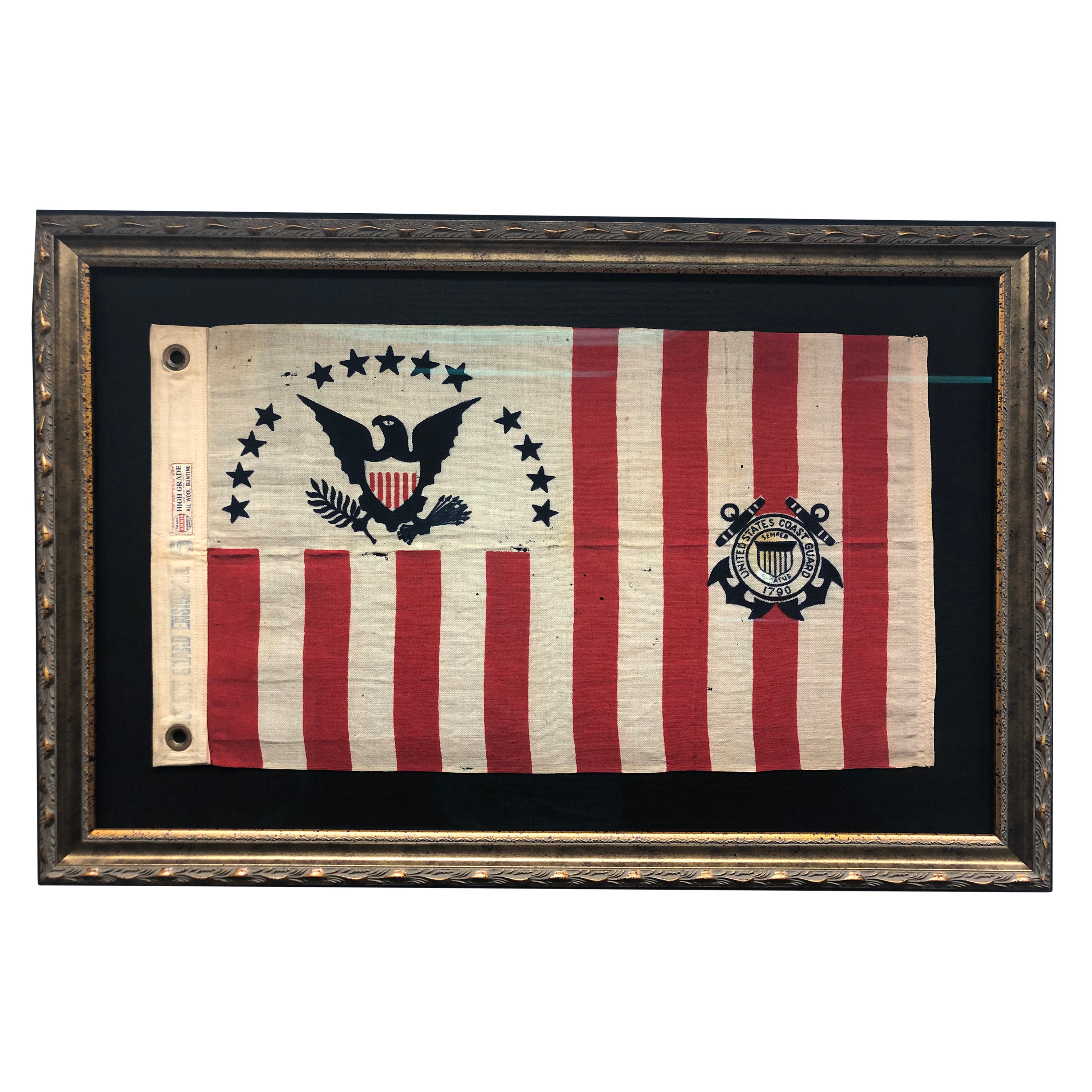 Vintage Us Coast Guard Ensign Flag No 5 All Wool Bunting Etsy