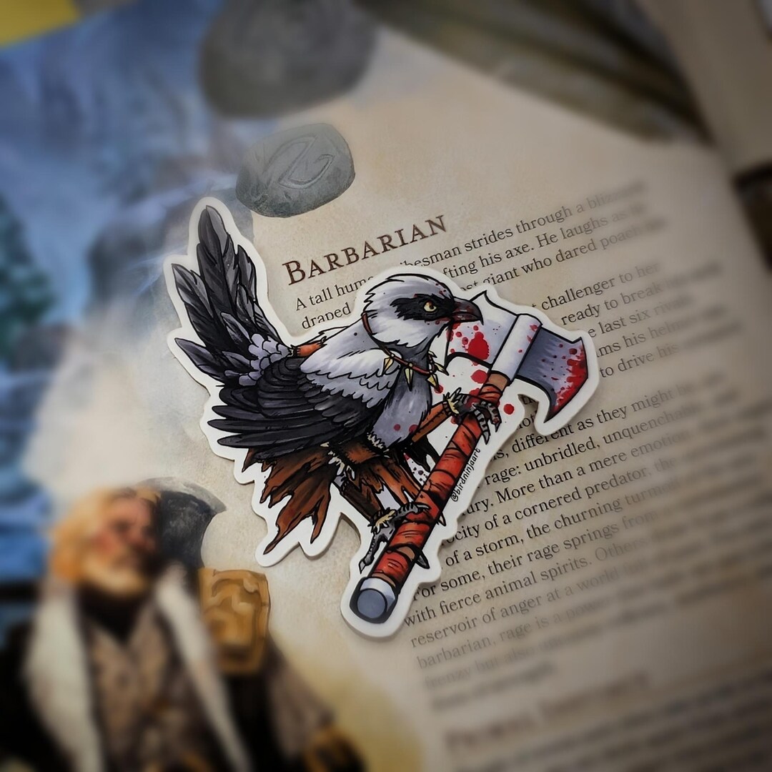 DND Birds: Barbarian Shrike Sticker - Etsy