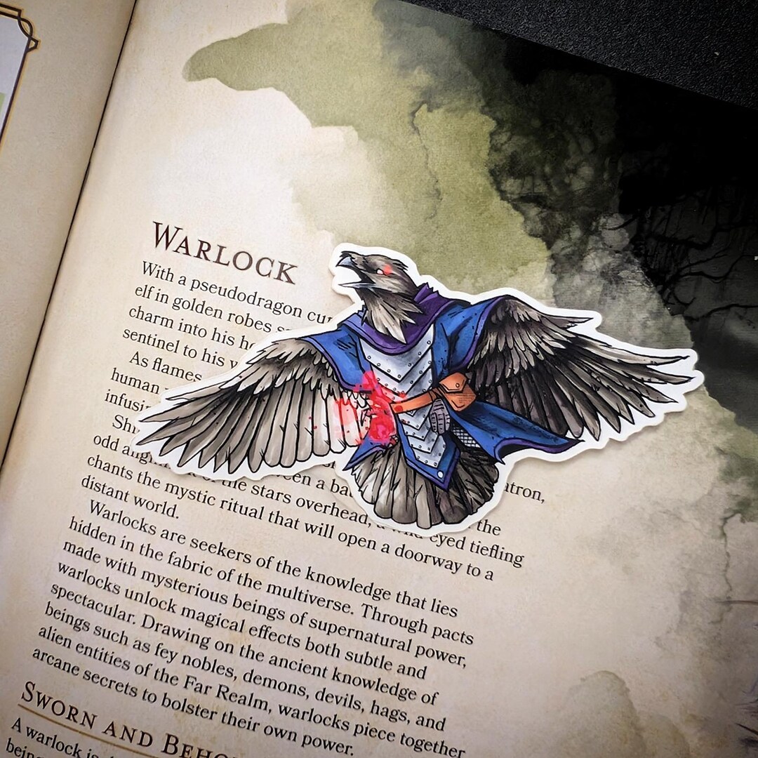 DND Birds: Common Raven Warlock Sticker - Etsy