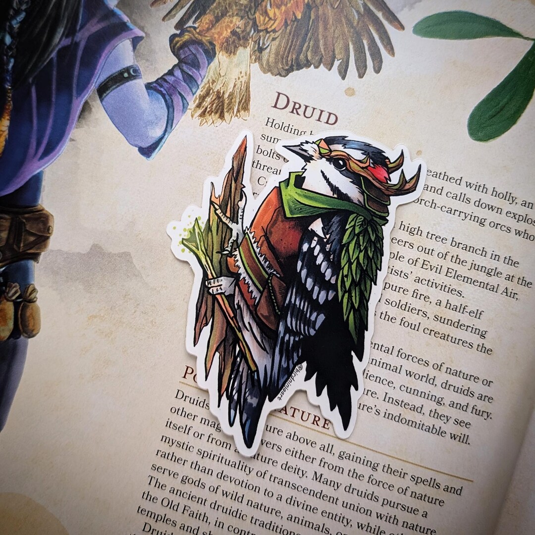 DND Birds: Downy Woodpecker Druid Sticker - Etsy