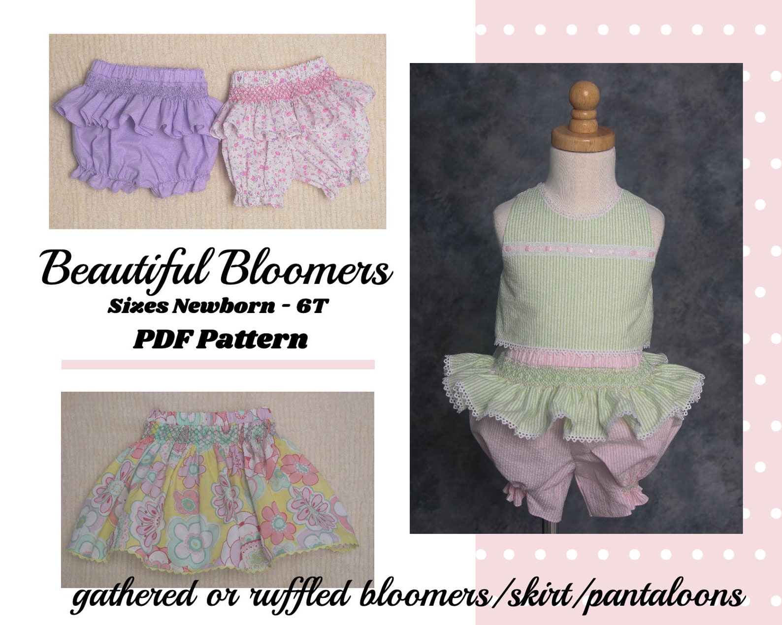 Beautiful Bloomers PDF Pattern, Sizes Newborn - 6 - Etsy