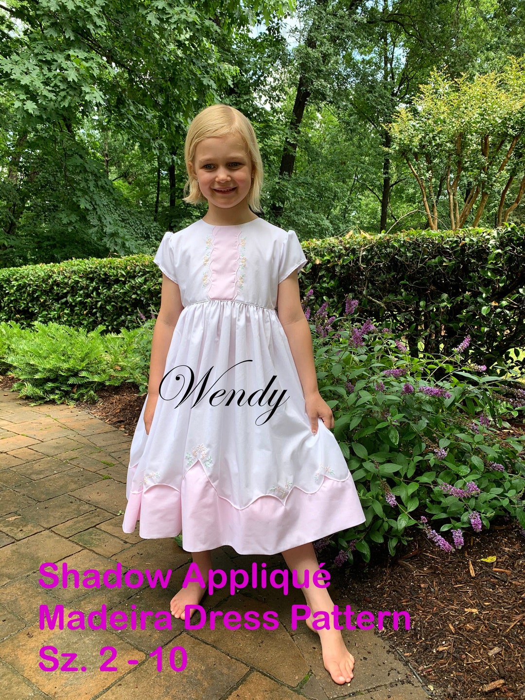 Wendy - Shadow Appliqué Madeira Dress PDF Pattern, Sz. 2 - 10 - Etsy