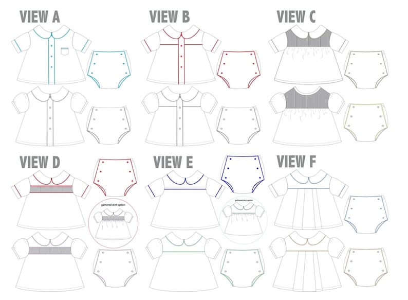 Tiffany/thomas Diaper Set PDF Pattern Shirt Dress Daygown - Etsy UK