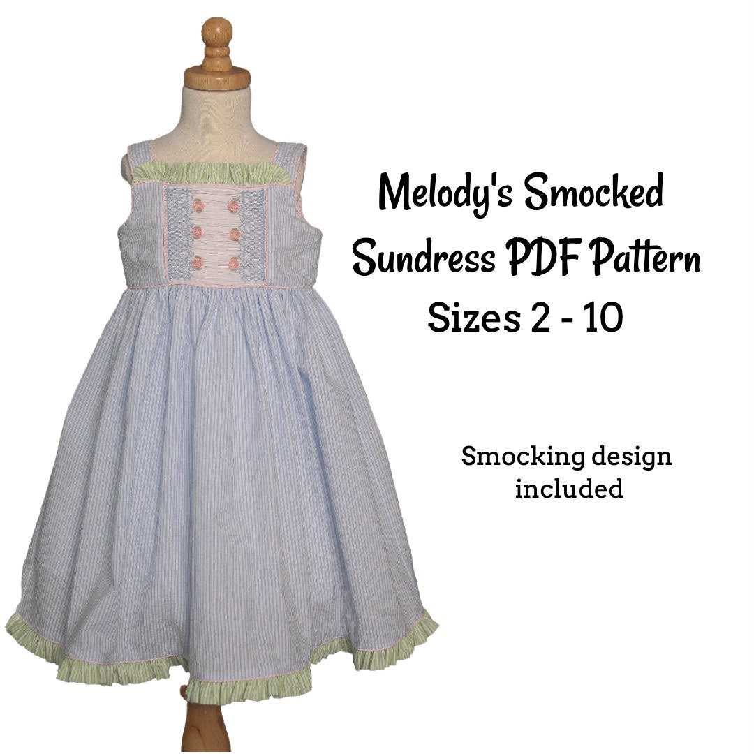 Melody's Smocked Sundress PDF Pattern, Sizes 2 - 10 - Etsy