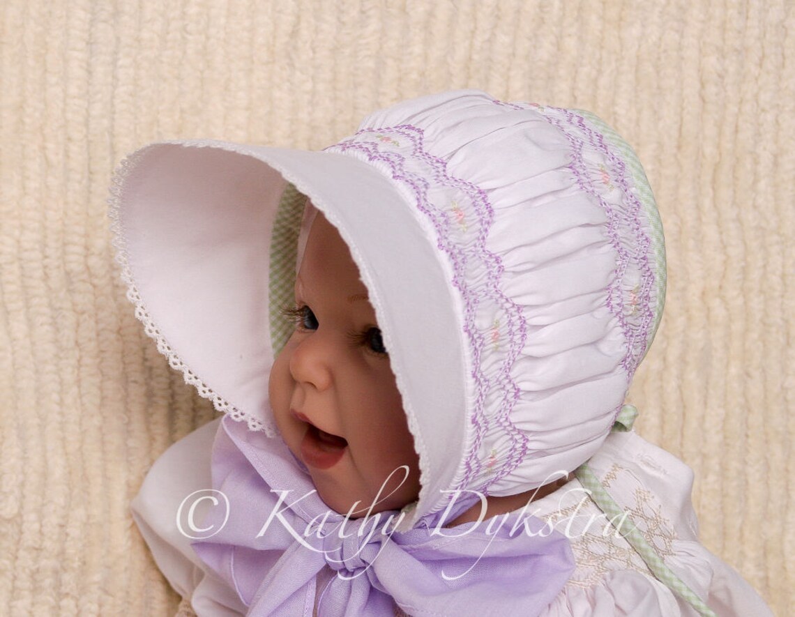 Bella's Vintage Smocked Bonnet Pattern Preemie 3t | Etsy