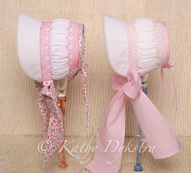 Bella's Vintage Smocked Bonnet Pattern Preemie 3t | Etsy