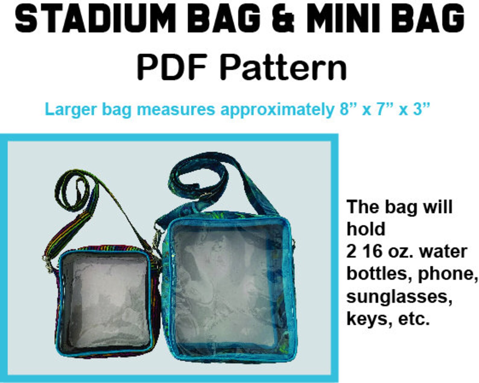 Stadium Bag & Mini Stadium Bag PDF Pattern - Etsy