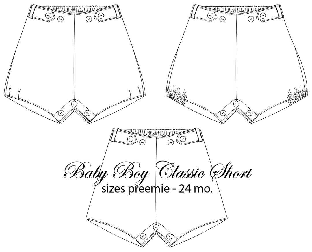 Baby Boy Classic Short PDF Pattern, Preemie - 24 Mo. - Etsy