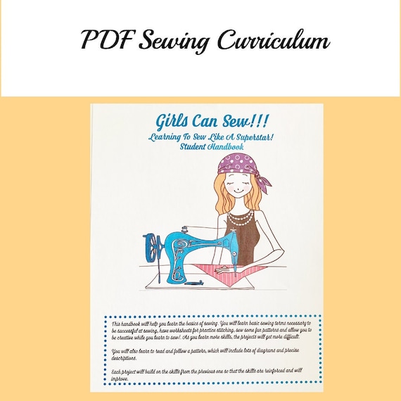 Girls Can Sew PDF Sewing Curriculum for Girls 8 12 - Etsy