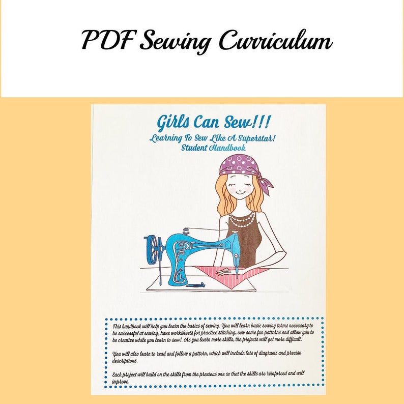 Girls Can Sew - PDF Sewing Curriculum for Girls, 8 - 12 - Etsy