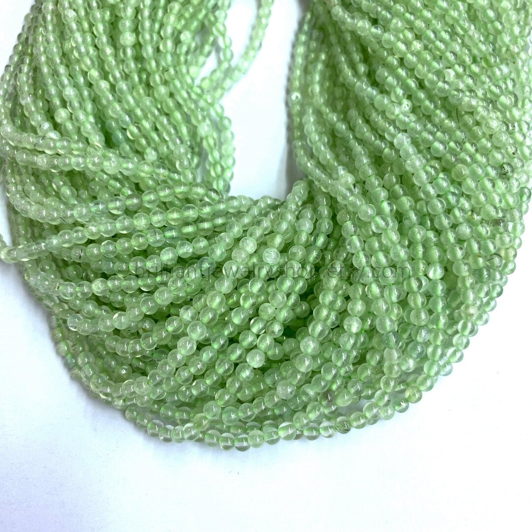 Tiny Green Prehnite Beads Round Smooth 2mm 3mm, Small Grape Green ...