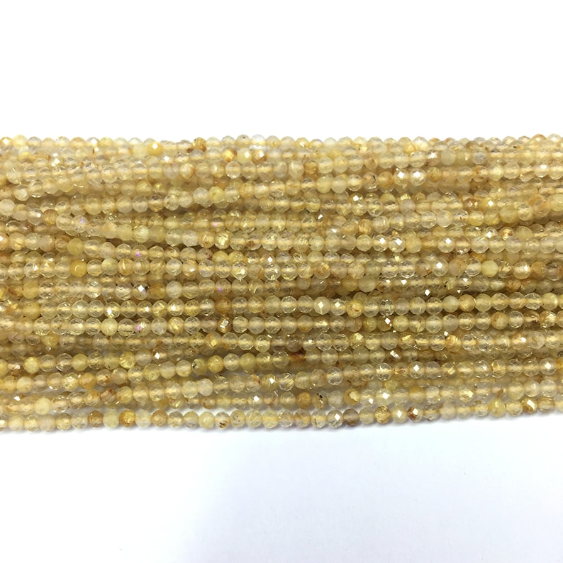 Tiny Golden Rutilated Quartz Micro Faceted Beads 2mm 3mm - Etsy