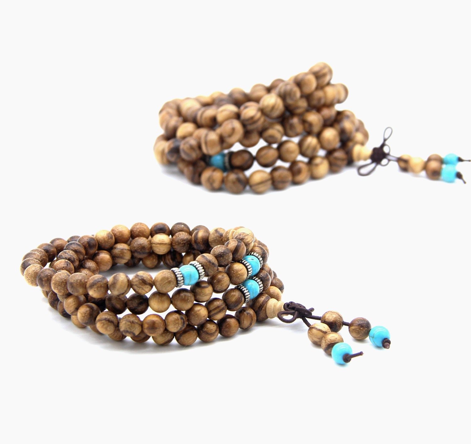 108 Wood Mala Natural Agarwood Mala 6mm 8mm Brown Wood Mala Necklace ...