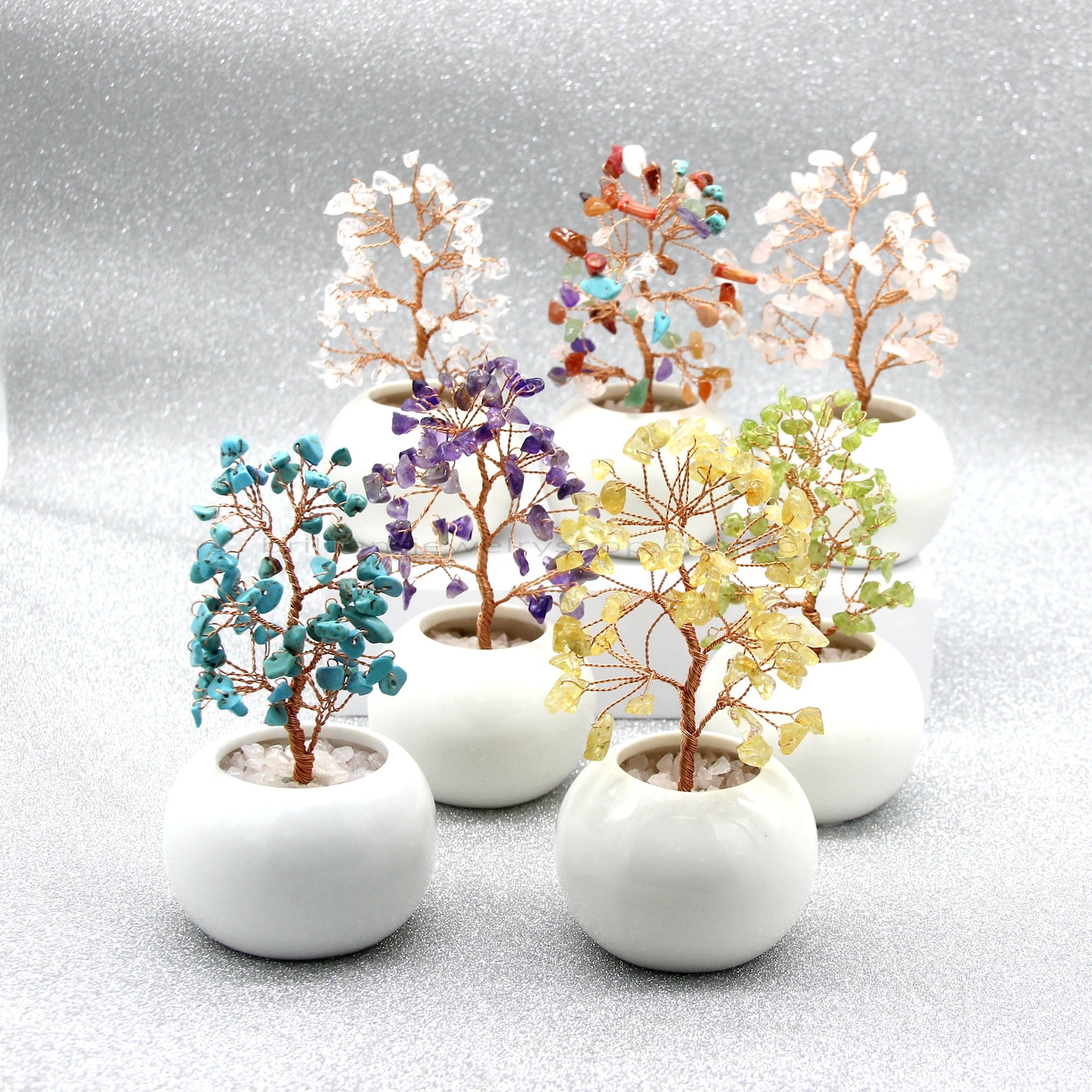 Multi Crystal Tree,gemstone Wire Sculpture Tree of Life,citrine Tree ...