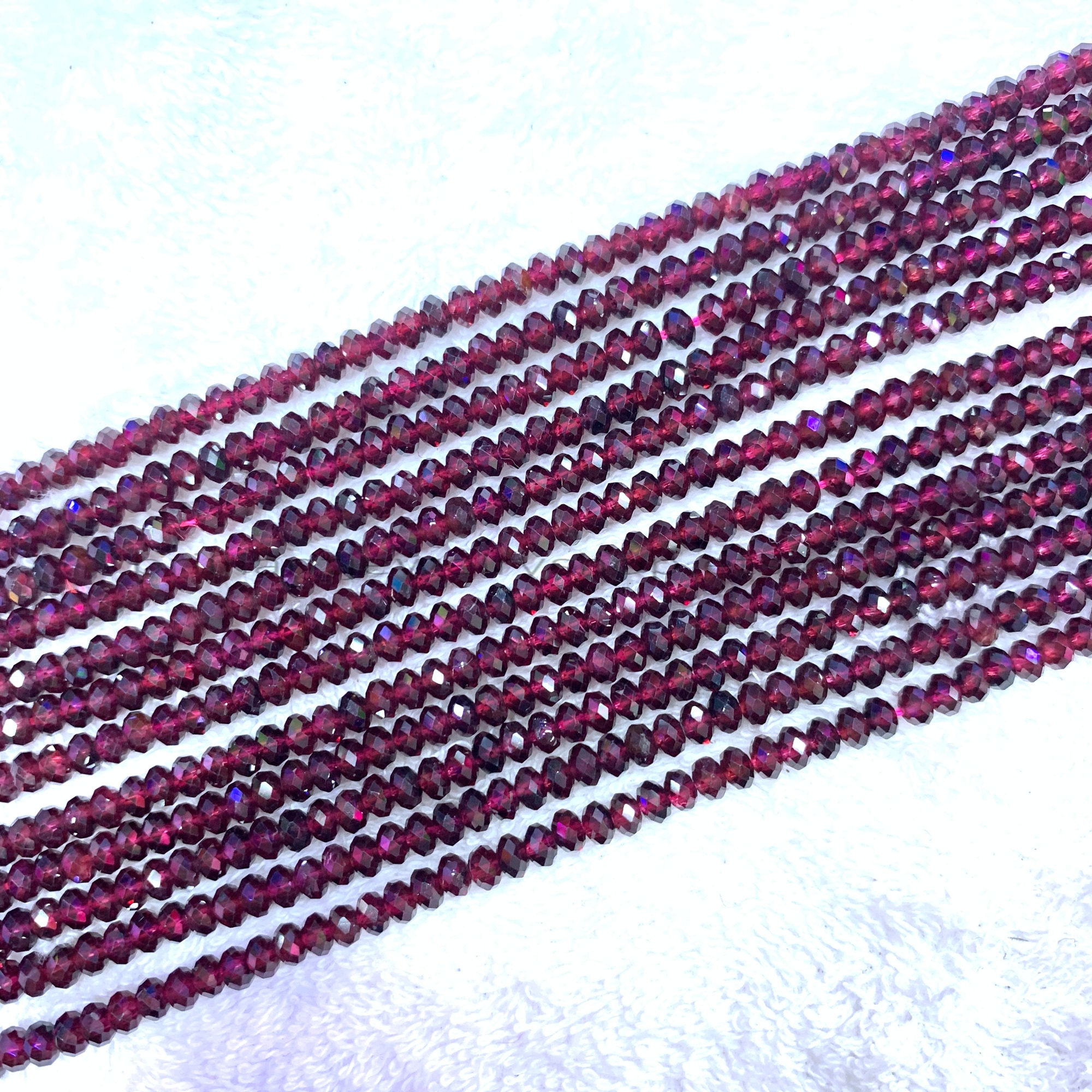 Tiny Red Garnet Rondelle Beads Micro Faceted 3x2mm 4x3mm Natural Red ...