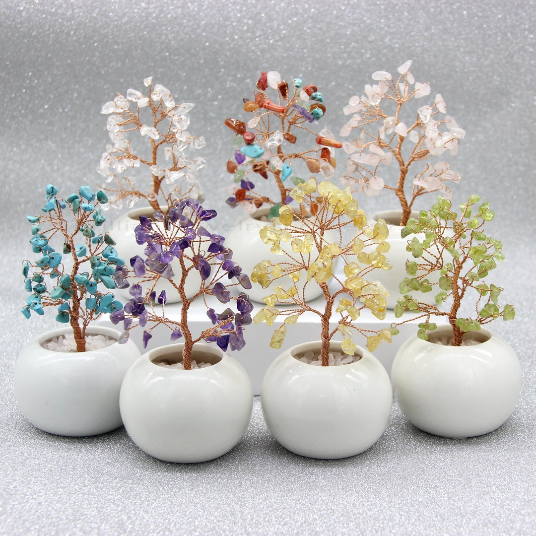 Multi Crystal Tree,gemstone Wire Sculpture Tree of Life,citrine Tree ...