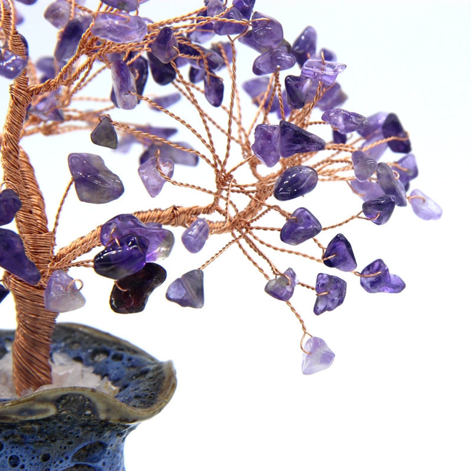 Natural Amethyst Wire Tree Sculpture Purple Gemstone Tree - Etsy