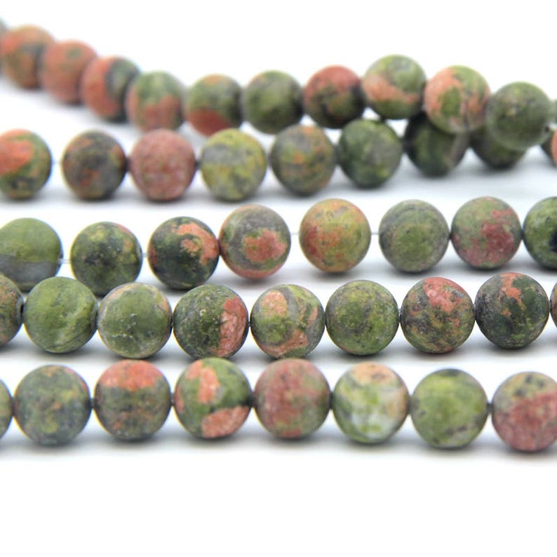 Matte Unakite Beads 6mm 8mm 10mm Natural Green Red Unakite - Etsy