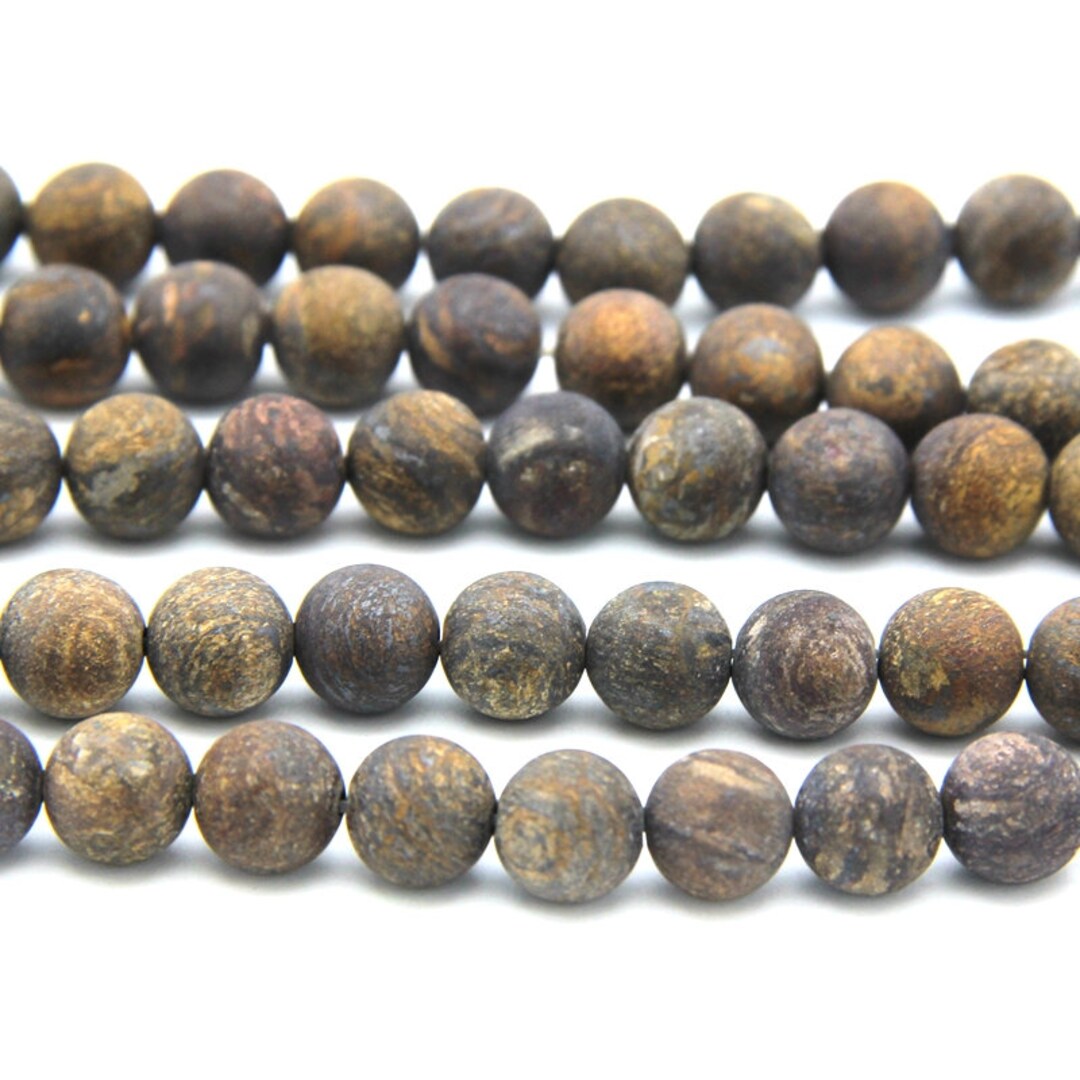 Matte Bronzite Beads 4mm 6mm 8mm Genuine Brown Gemstone Beads Frosted ...