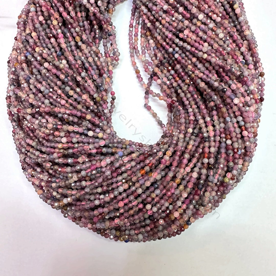 Natural Mix Red Ruby Blue Sapphire Micro Faceted Beads 2mm 3mm, Tiny ...
