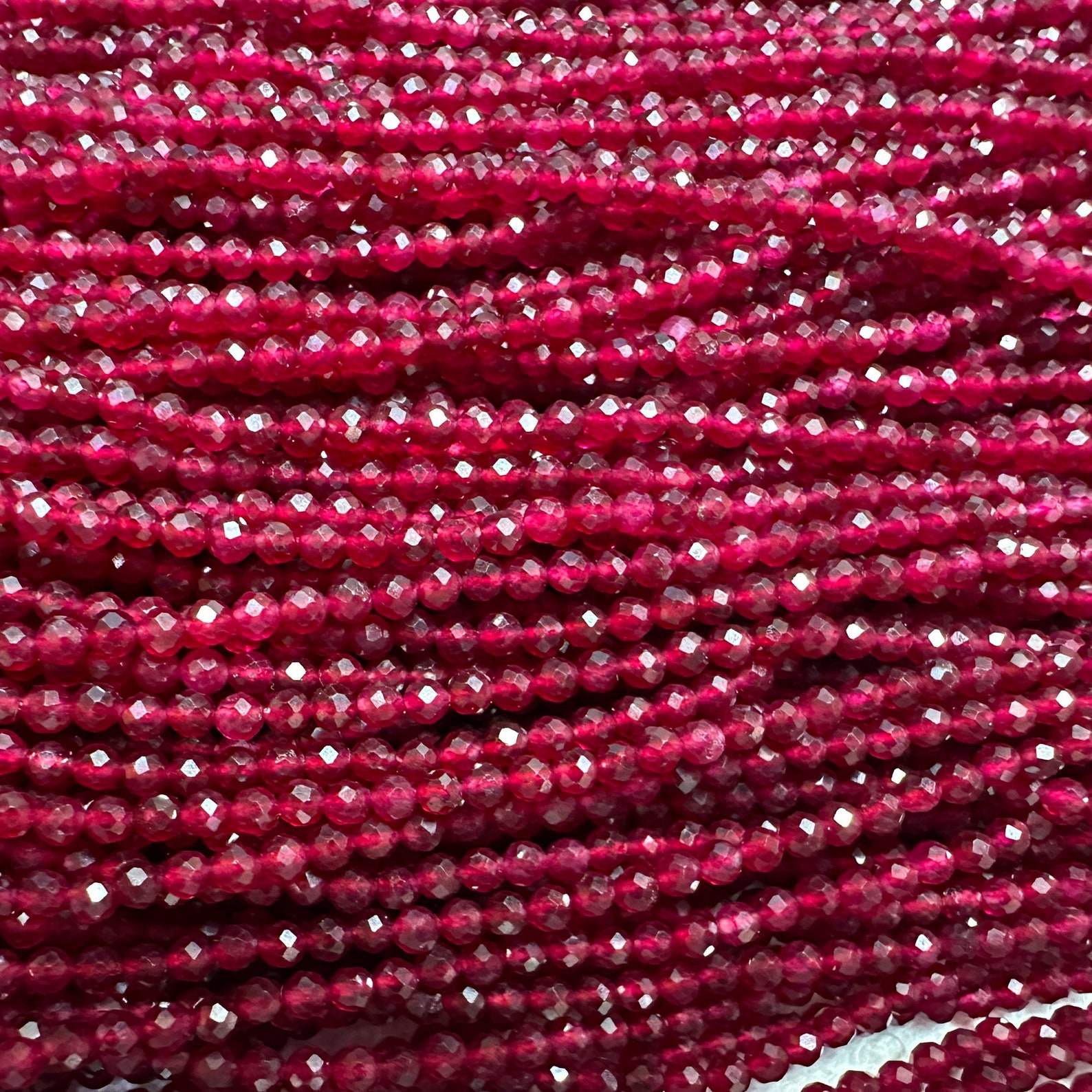 Dark Red Ruby Jade Micro Faceted Beads 2mm 3mm, Small Red Jade Beads ...