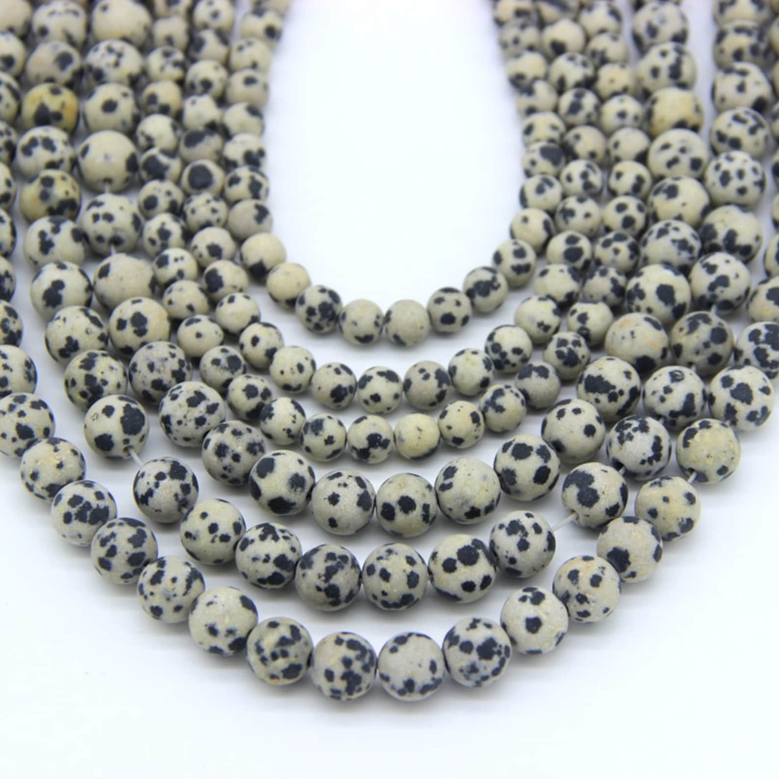 Matte Dalmatian Japser Beads 6mm 8mm 10mm Natural Dalmation | Etsy