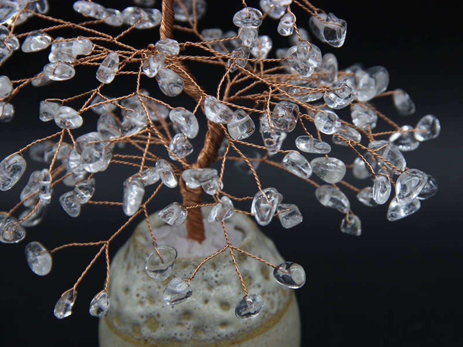Natural Rock Crystal Quartz Wire Tree Clear Quartz Sculpture | Etsy